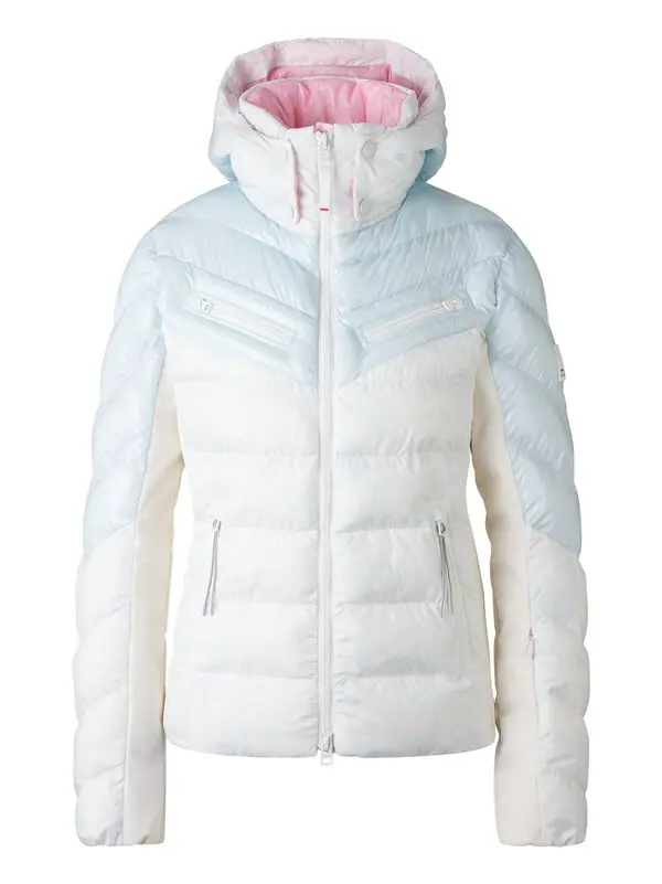 Bogner Farina Quilted Ski Jacket - Light Blue/white