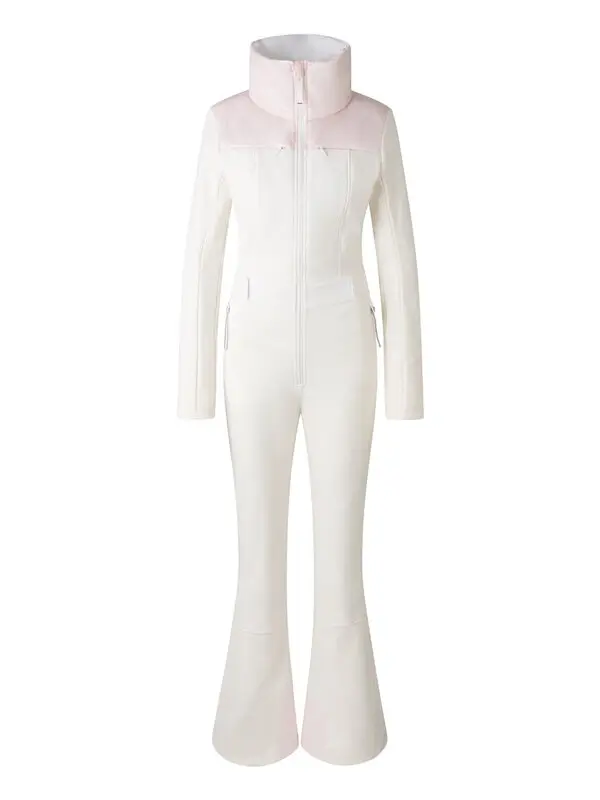 Bogner Zea Softshell Ski Overalls - Off-white/pink
