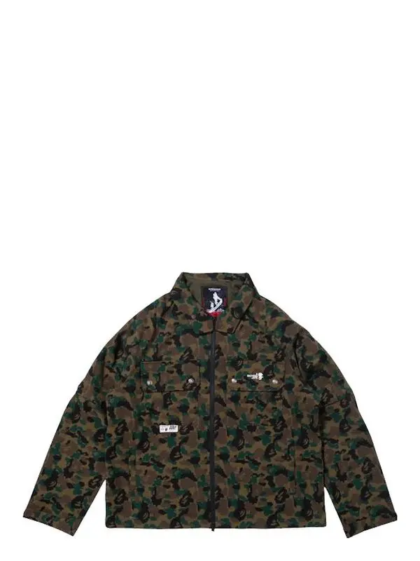 BAPE X Kazuki Kuraishi Pixelate Camo Detachable Zip Jacket - Green