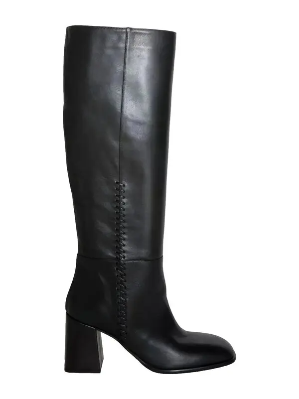CHUCKIES Stitched Block-heel Boots - Black