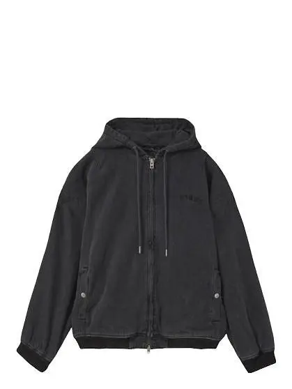 Ksubi Studded Hooded Bomber Jacket - Black