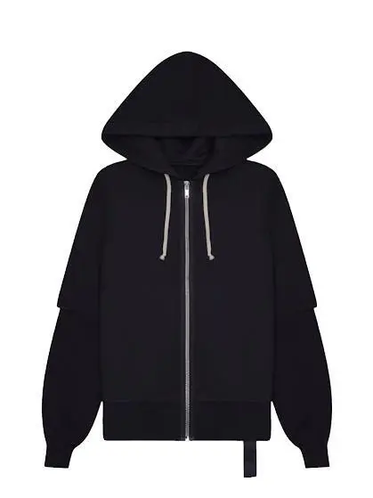 Rick Owens Zipped Hustler Hoodie - Black