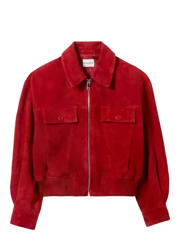 Claudie Pierlot Suede Zip-up Jacket - Red
