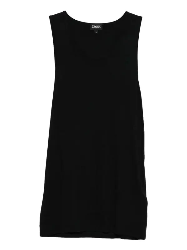 Zegna Ribbed Tank Top - Black