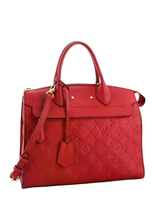 LOUIS VUITTON Pont Neuf Handbag Monogram Empreinte Leather Mm Satchel - Red