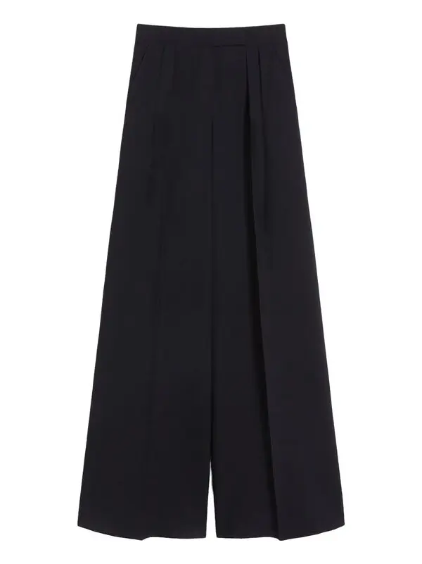 Max Mara Wool Seersucker Wide-leg Trousers - Ultramarine