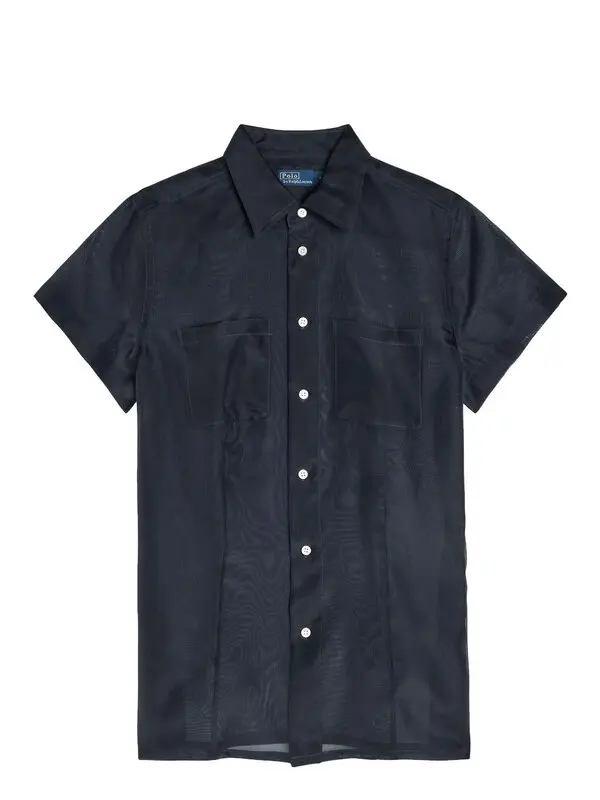 Polo Ralph Lauren Sheer Silk-organza Shirt - Navy