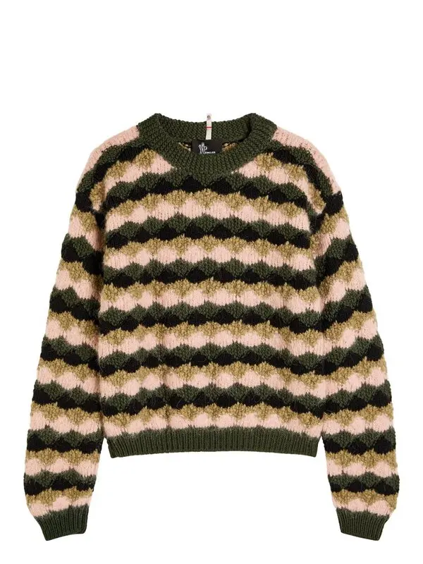 Moncler Striped Wool-blend Jumper - Green