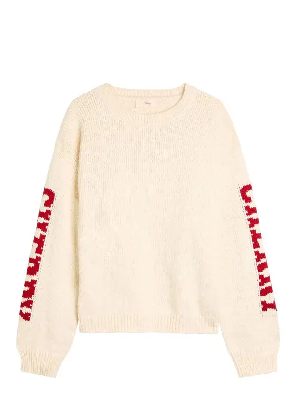 CHERRY LOS ANGELES Logo Cotton-knit Jumper - Cream