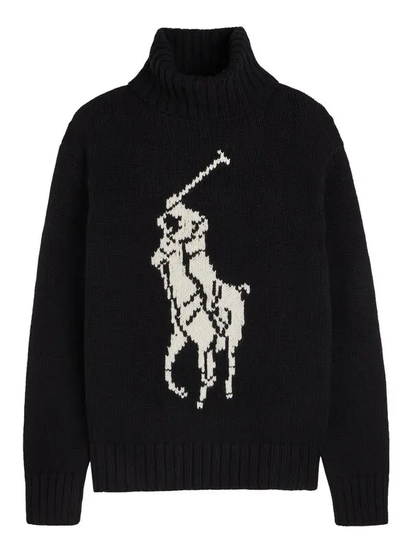 Polo Ralph Lauren Logo-intarsia Wool Jumper - Black