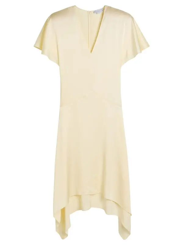 Stella McCartney Asymmetric Satin Midi Dress - Cream