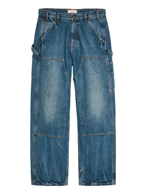 CHERRY LOS ANGELES Paint-effect Wide-leg Jeans - Denim