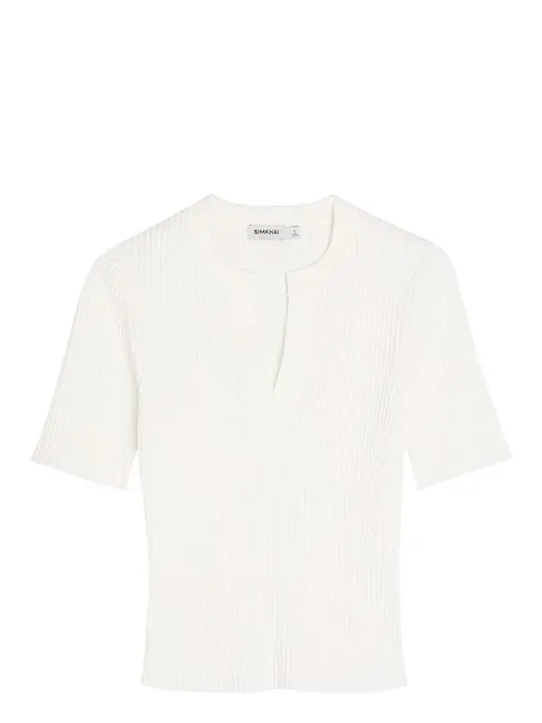 Simkhai Miley Ribbed Knit Top - Ivory