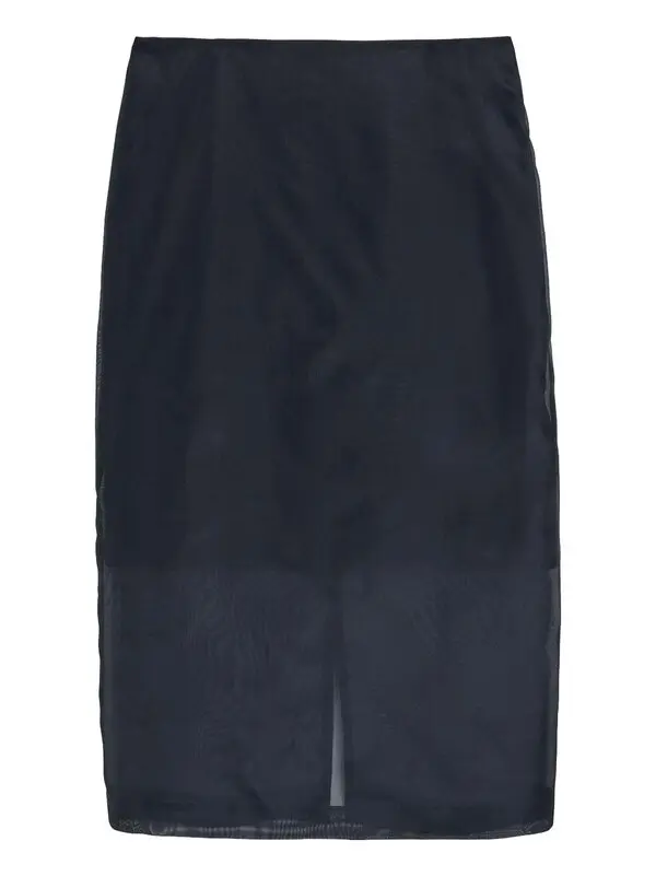Polo Ralph Lauren Silk-organza Midi Skirt - Navy