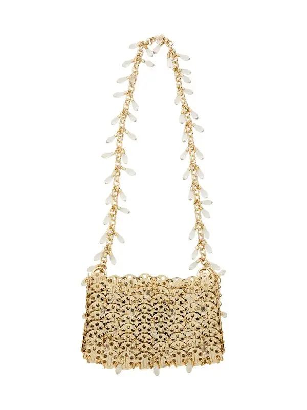 Rabanne Iconic Nano 1969 Crystal-embellished Disc Shoulder Bag - Gold