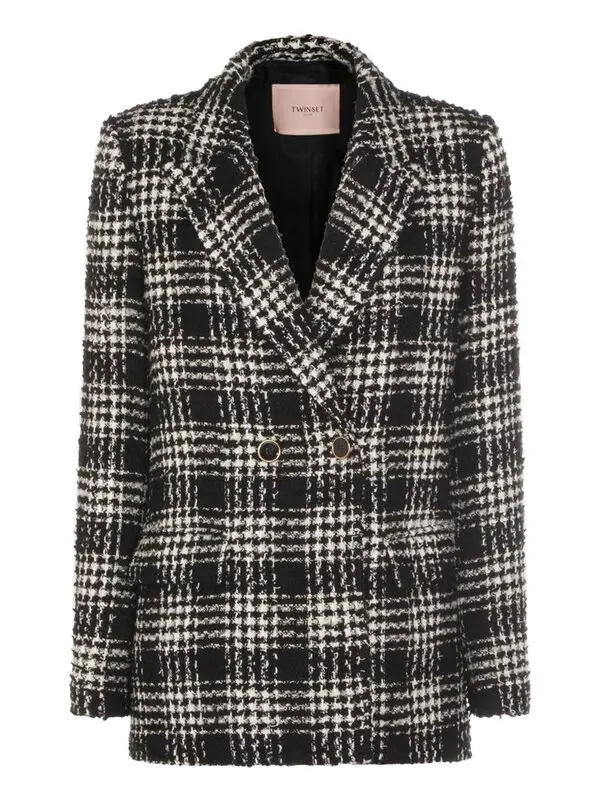 TWINSET Checked Blazer - Big Check Nero/neve
