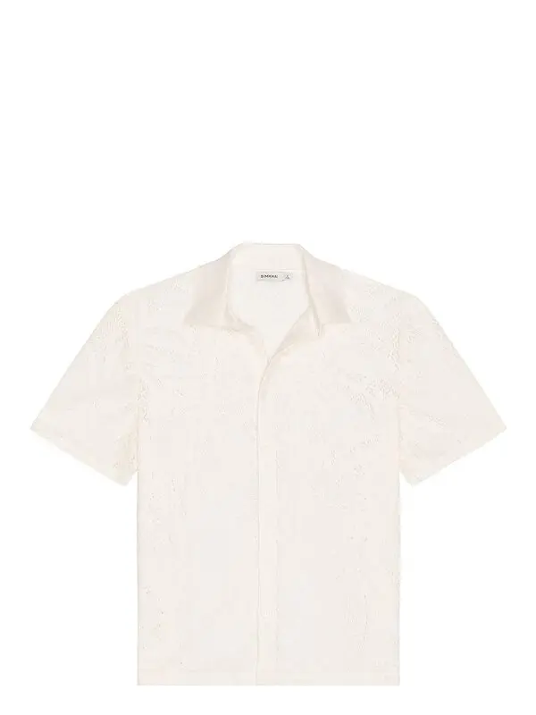 Simkhai Conrad Short Sleeve Shirt - Ivory
