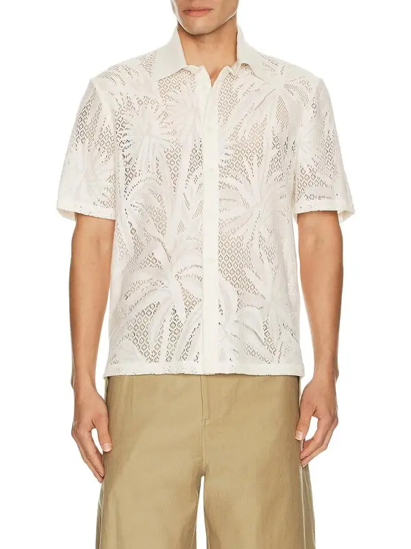 Simkhai Conrad Short Sleeve Shirt - Ivory