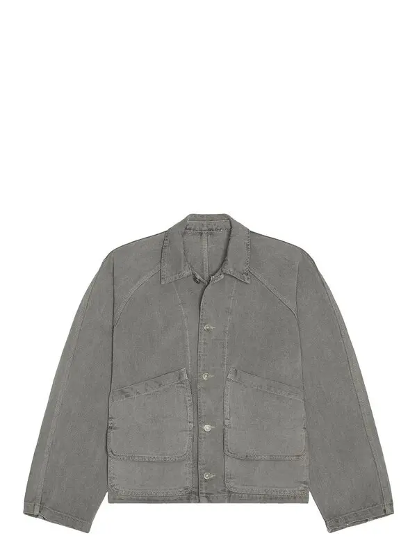 LE17SEPTEMBRE Garment Dyed Denim Hunting Jacket - Grey