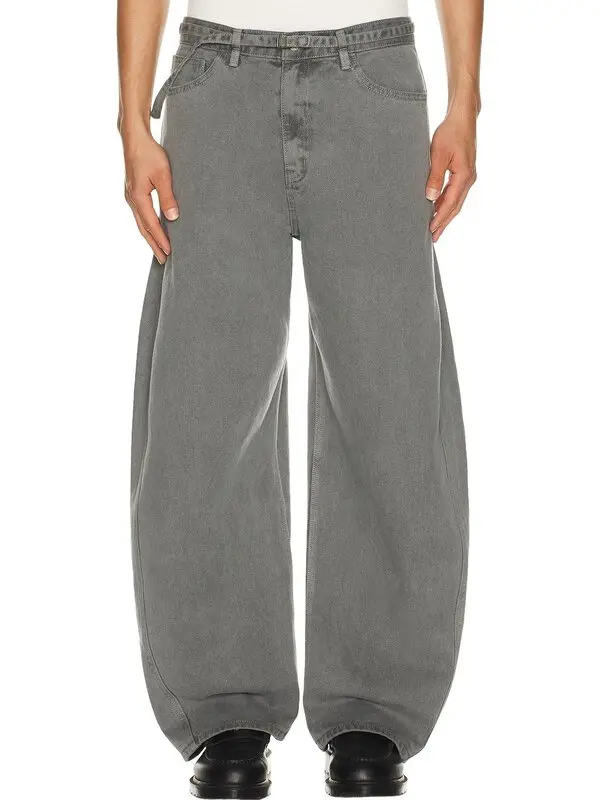 LE17SEPTEMBRE Garment Dyed Curved Jeans - Grey