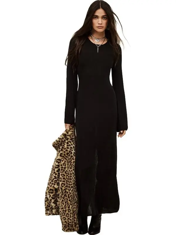 Ba&sh Zimmie Maxi Knit Dress - Black
