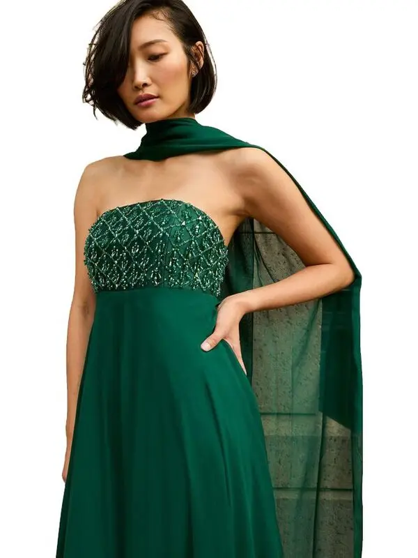 Sachin & Babi Embellished Monaco Gown - Green