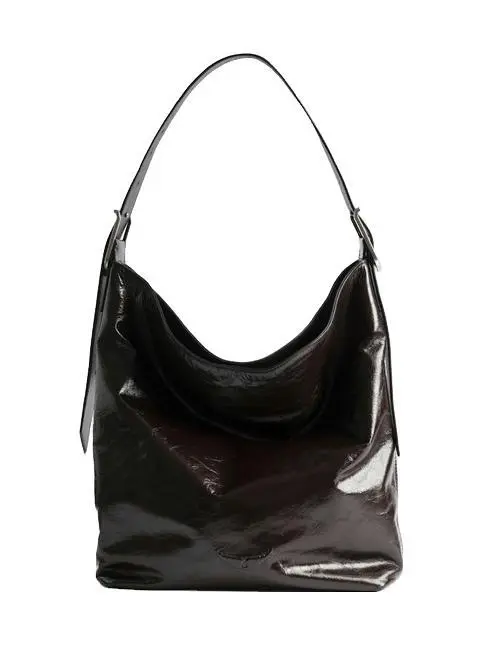 Zadig&Voltaire Jane Hobo Vintage Patent Bag - Brown