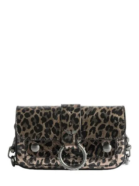 Zadig&Voltaire Kate Wallet Metal Leopard Bag - Silver