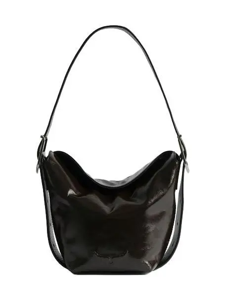Zadig&Voltaire Baby Jane Vintage Patent Shoulder Bag - Brown