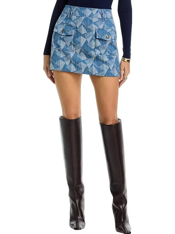 Ramy Brook Kory Miniskirt - Geo Denim
