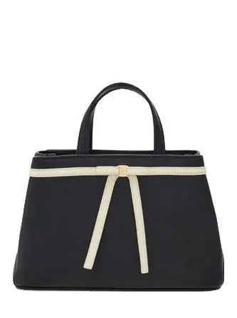 FERRAGAMO Mini Bow Top Handle Bag - Black