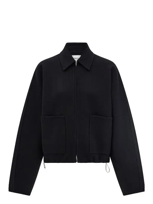 FERRAGAMO Cropped Bomber Jacket - Black