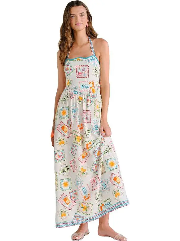 Saylor Maysilee Stamp Print Maxi Dress - Natural