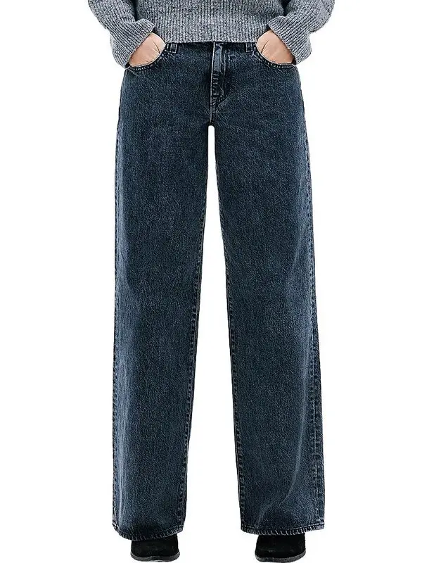 SLVRLAKE Mica Low Rise Wide Leg Jeans - No Mans Land