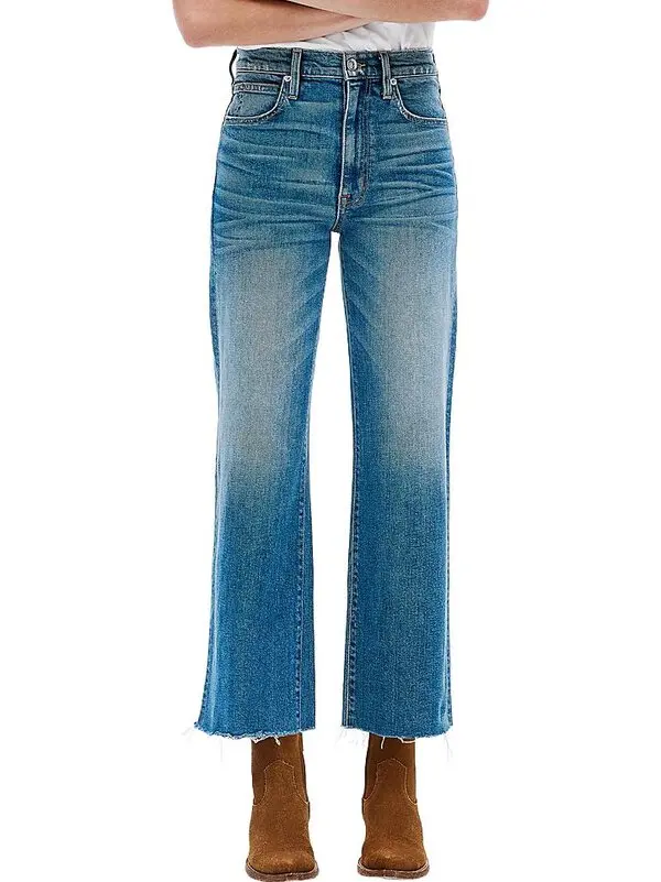 SLVRLAKE Grace High-rise Cropped Wide Jeans - Bluebird