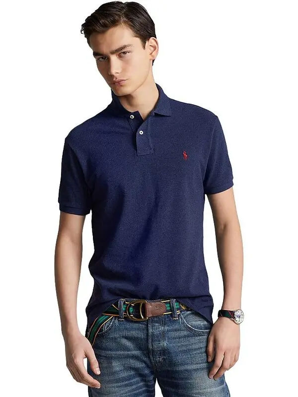 Polo Ralph Lauren Cotton Mesh Classic Fit Polo Shirt - Spring Navy Heather