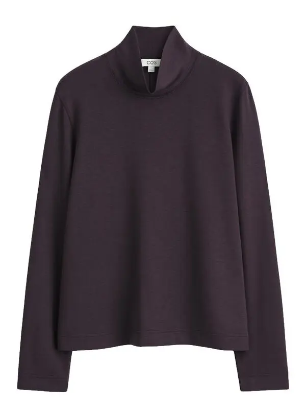 Cos Turtleneck Jersey Top - Purple