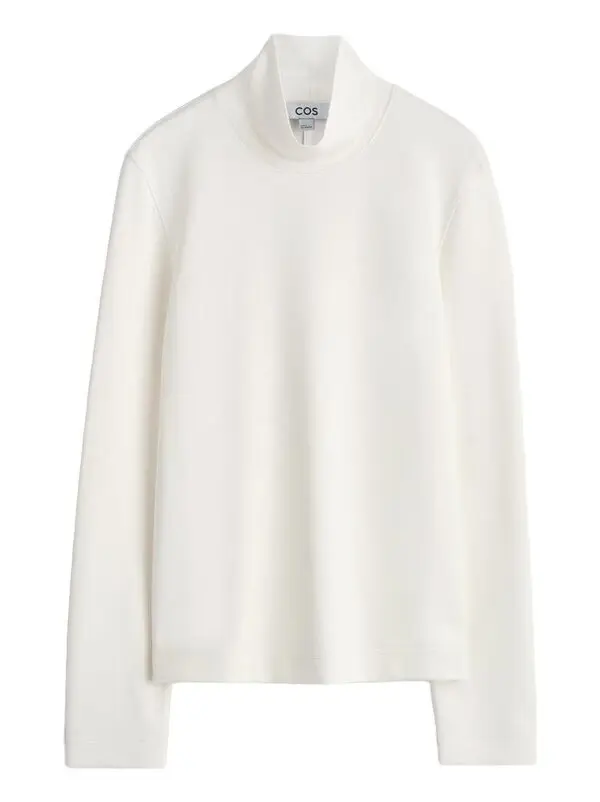 Cos Turtleneck Jersey Top - White