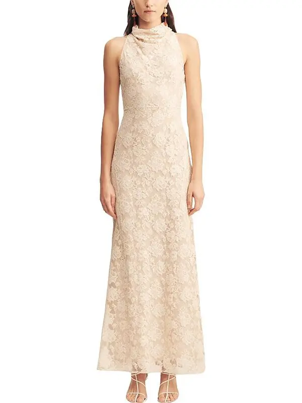 Shona Joy Presley Lace Maxi Dress - Tapioca