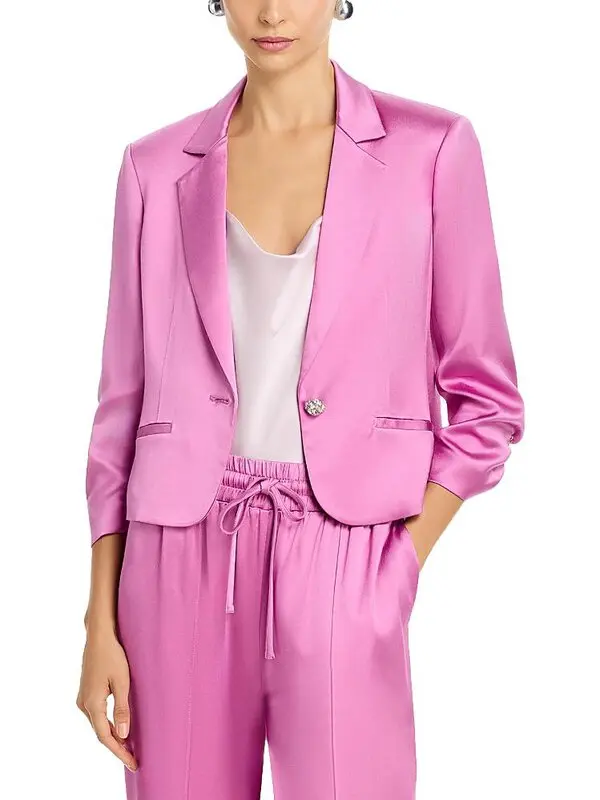 Cinq À Sept Textured Satin Jacket - Violet Dawn