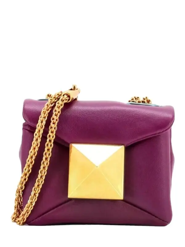 Valentino Garavani One Stud Leather Micro Crossbody Bag - Purple