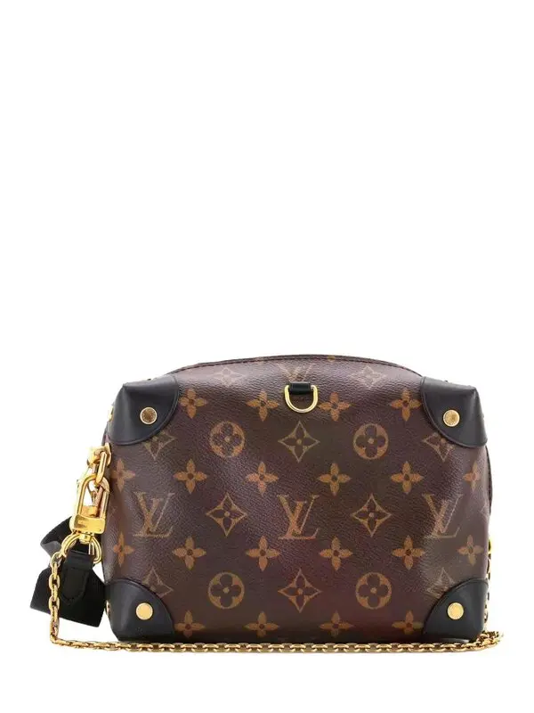 LOUIS VUITTON Petite Malle Souple Monogram Canvas Shoulder Bag - Brown