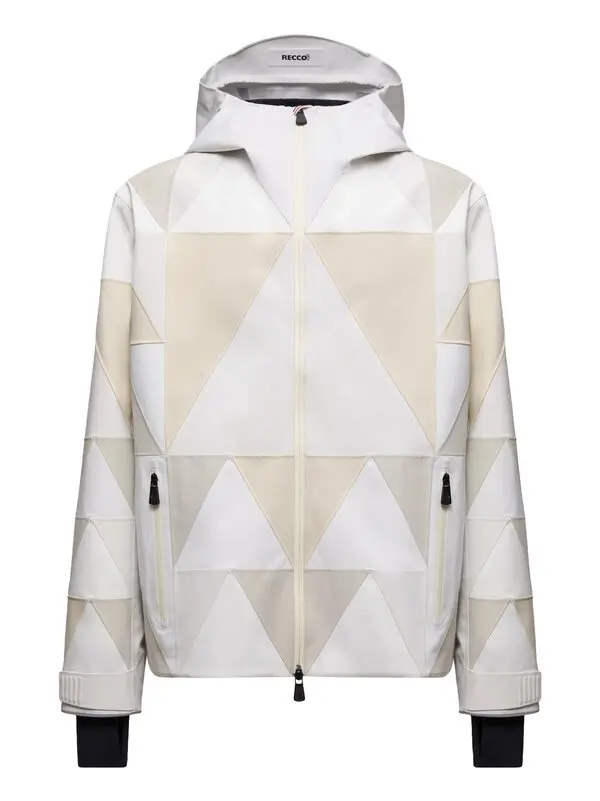 Moncler Valserine Gore-tex Laminate Patchwork Ski Jacket - White