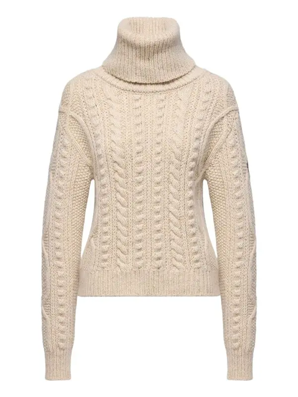 Moncler Wool & Mohair Blend Turtleneck Sweater - White