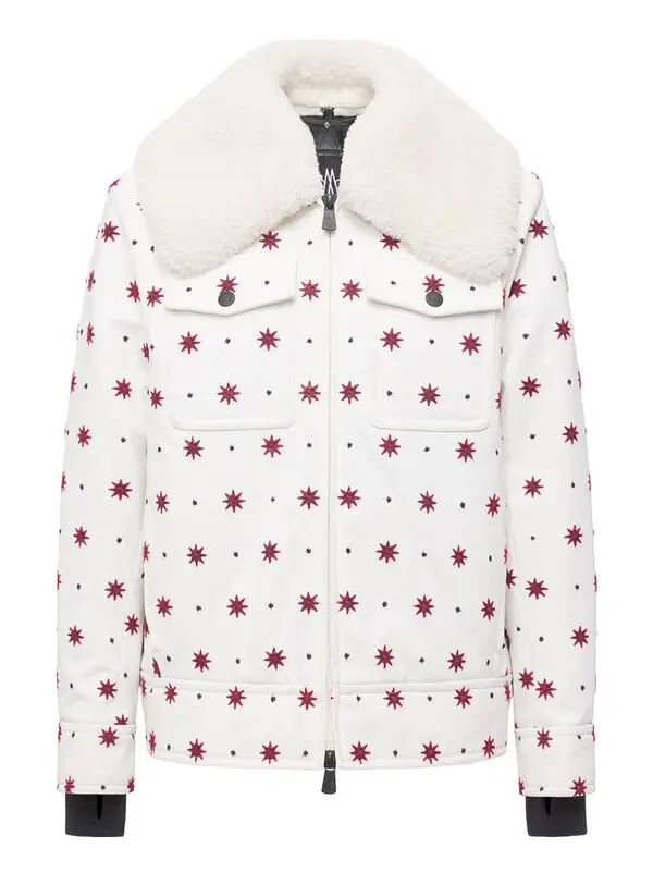 Moncler Larient Geometric-patterned Down Shacket - White