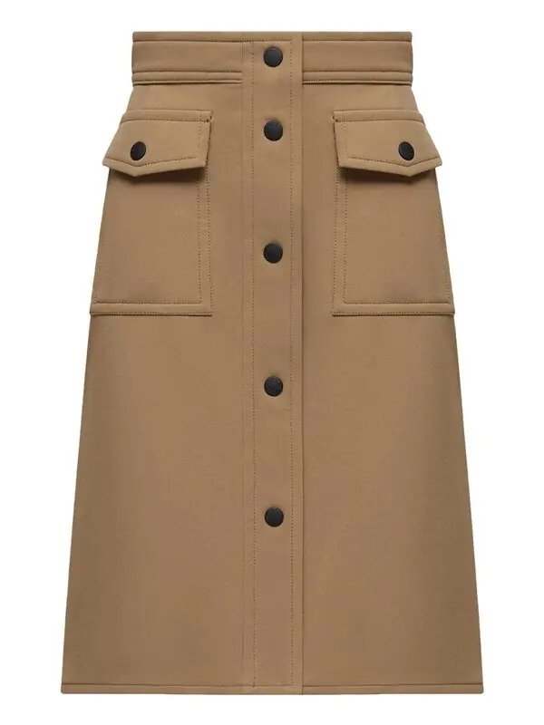 Moncler Technical Twill Knee-length Skirt - Brown