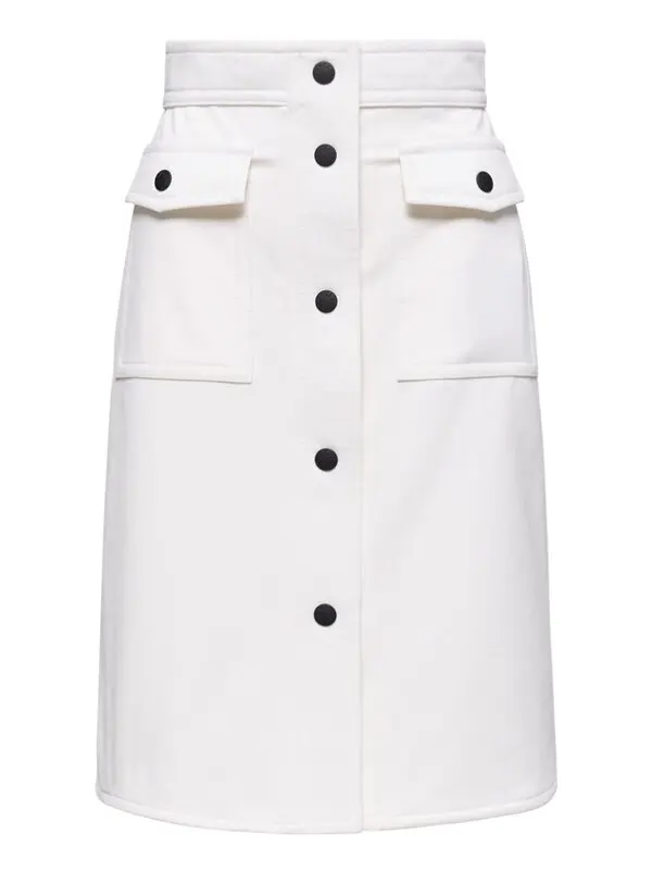 Moncler Technical Twill Knee-length Skirt - White