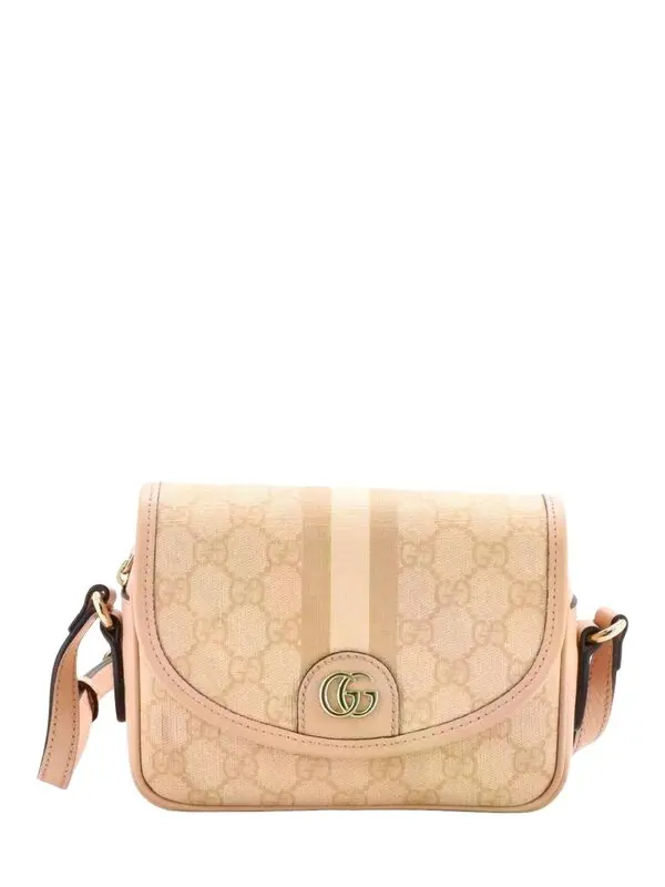Gucci Ophidia Flap Gg Coated Canvas Mini Shoulder Bag - Pink
