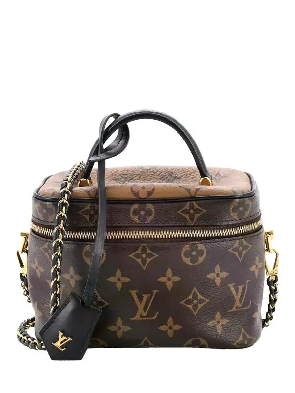 LOUIS VUITTON Vanity Handbag Reverse Monogram Canvas Pm Satchel - Brown