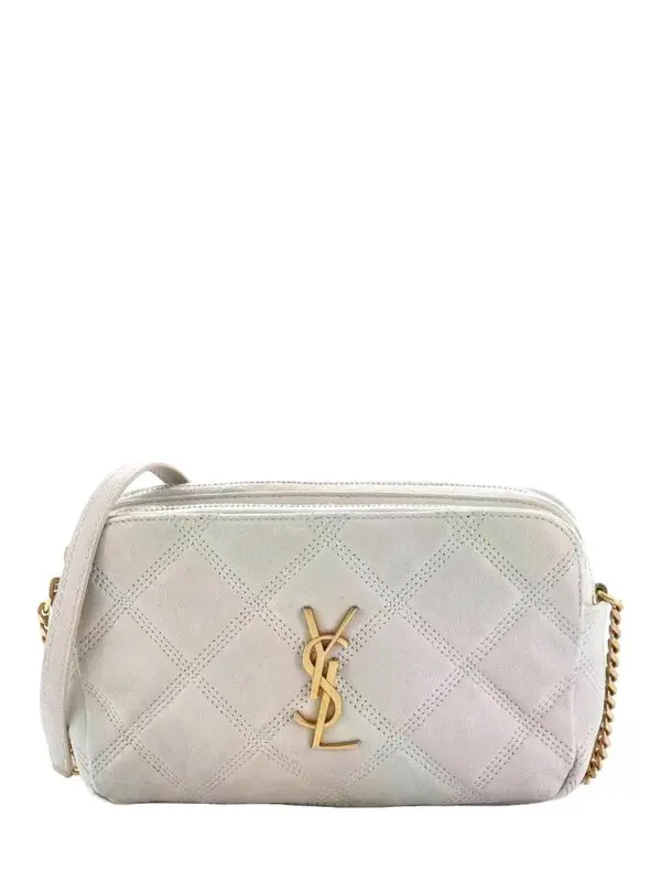 Saint Laurent Becky Double Zip Quilted Leather Mini Crossbody Bag - Neutrals